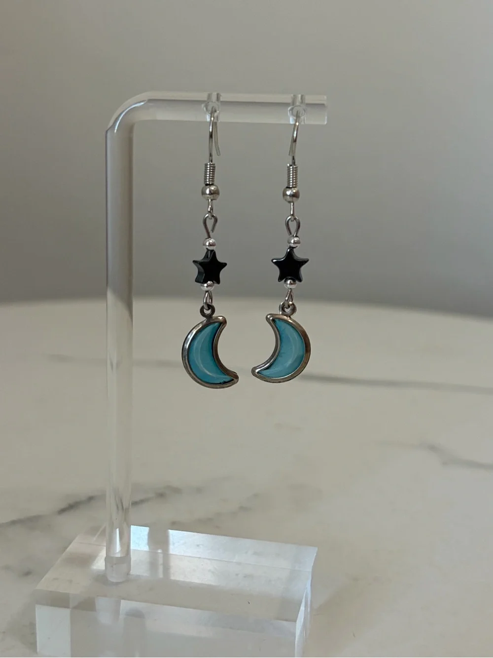 Hand Crafted | Jewelry | Hematite Star And Moon Earrings | Poshmark